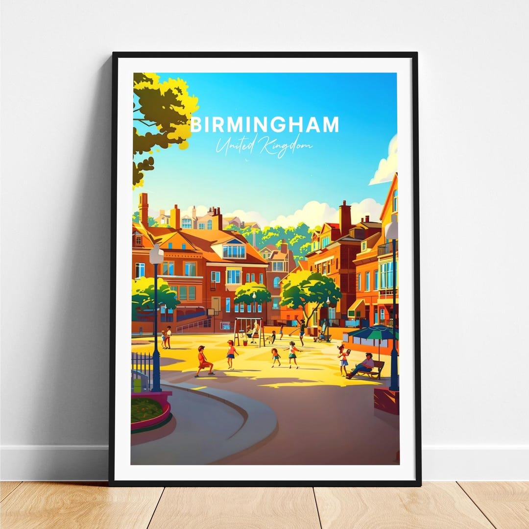 Birmingham Travel Print - United Kingdom Travel Poster, Birmingham ...