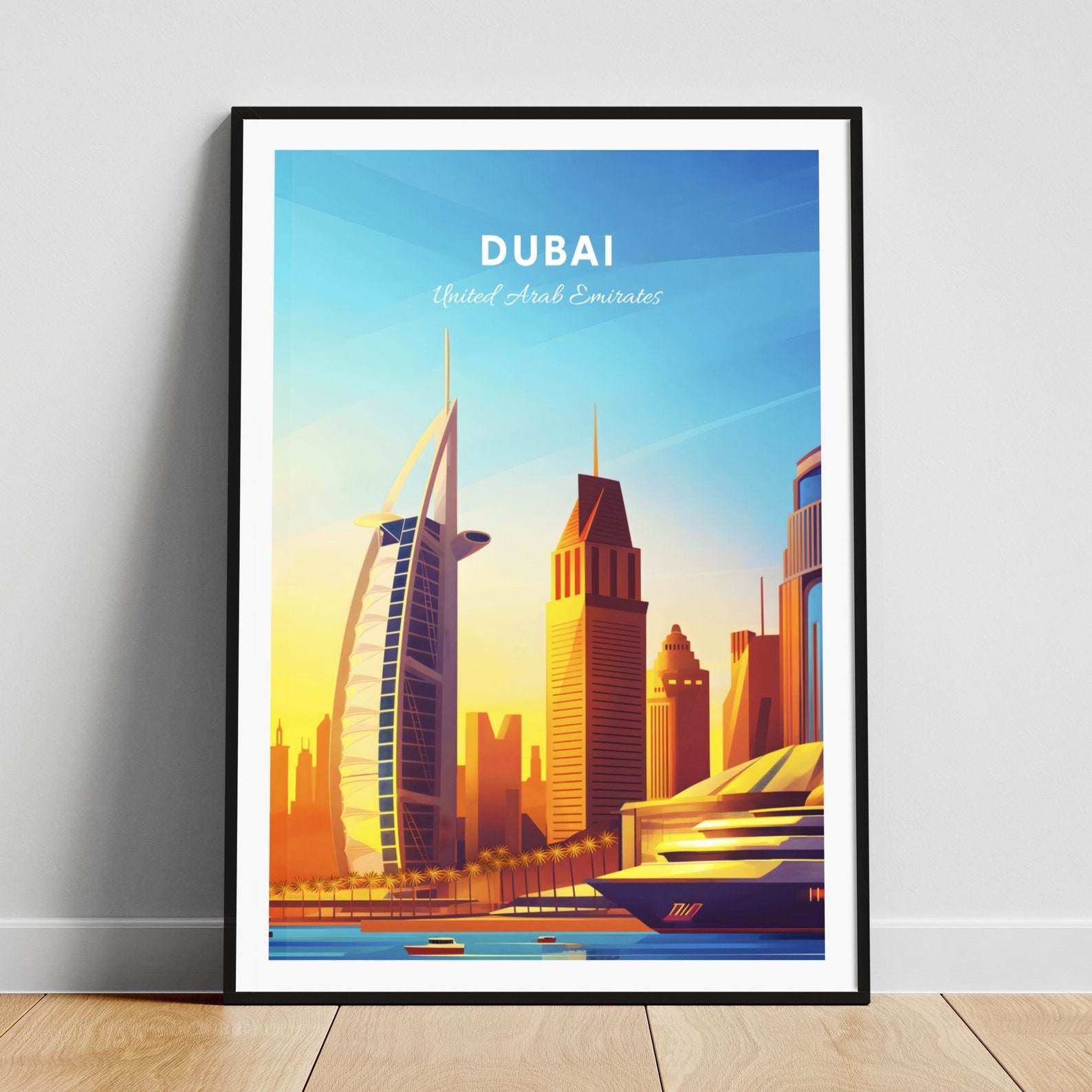 Dubai Travel Print UAE Wall Art, Dubai Poster, UAE Print, Personalized ...