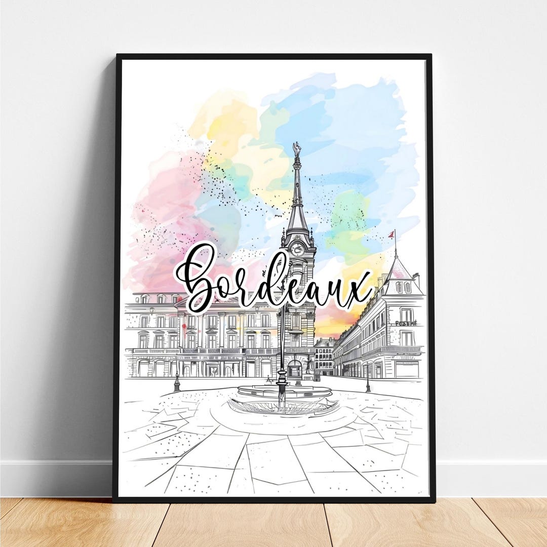 Bordeaux Travel Print - France Travel Poster, Bordeaux Poster, Bordeaux ...