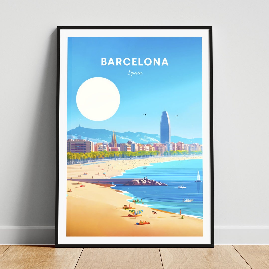 Barcelona Travel Print - Spain Wall Art, Barcelona Poster, Catalonia ...
