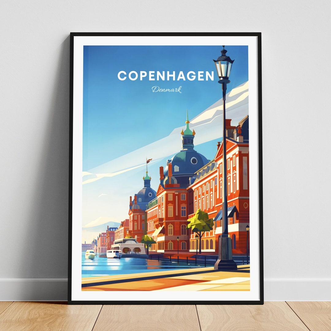 Copenhagen Travel Print - Denmark Wall Art, Copenhagen Poster, Denmark ...