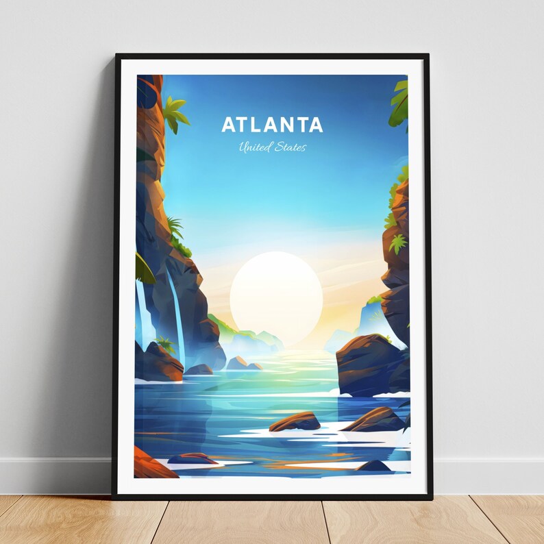 Atlanta Travel Print United States Wall Art, Atlanta Poster, Georgia ...