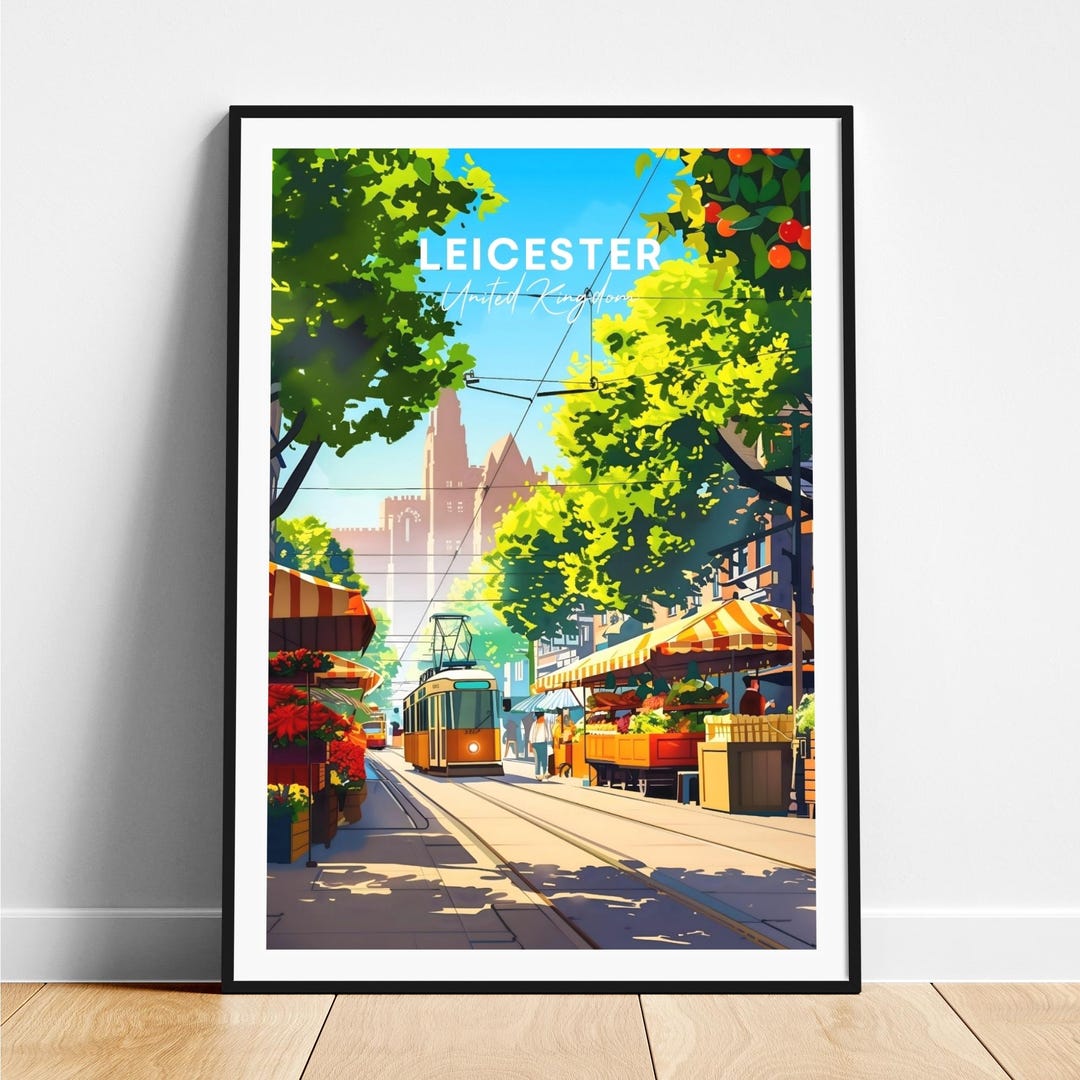 Leicester Travel Print - United Kingdom Travel Poster, Leicester Poster ...