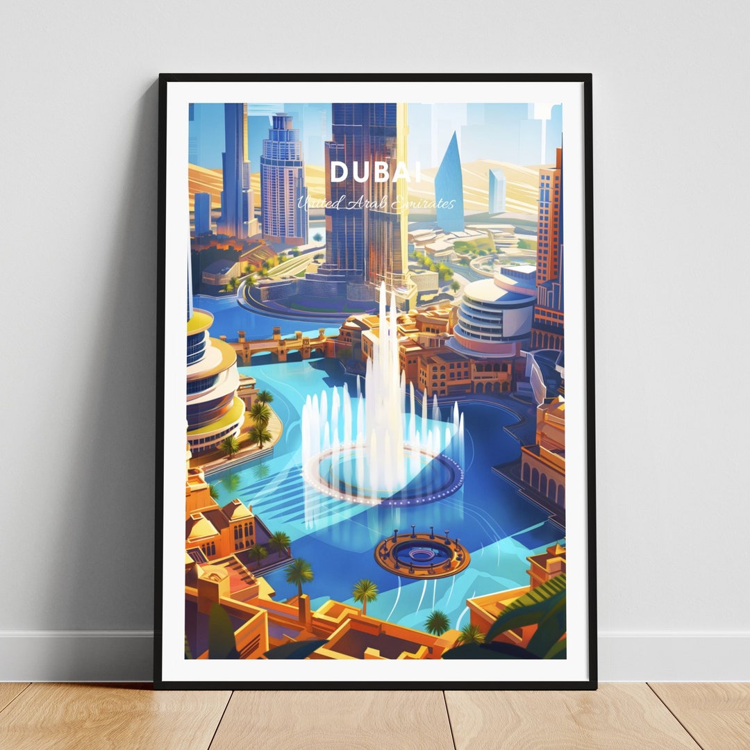 Dubai Travel Print - UAE Wall Art, Dubai Poster, UAE Print ...