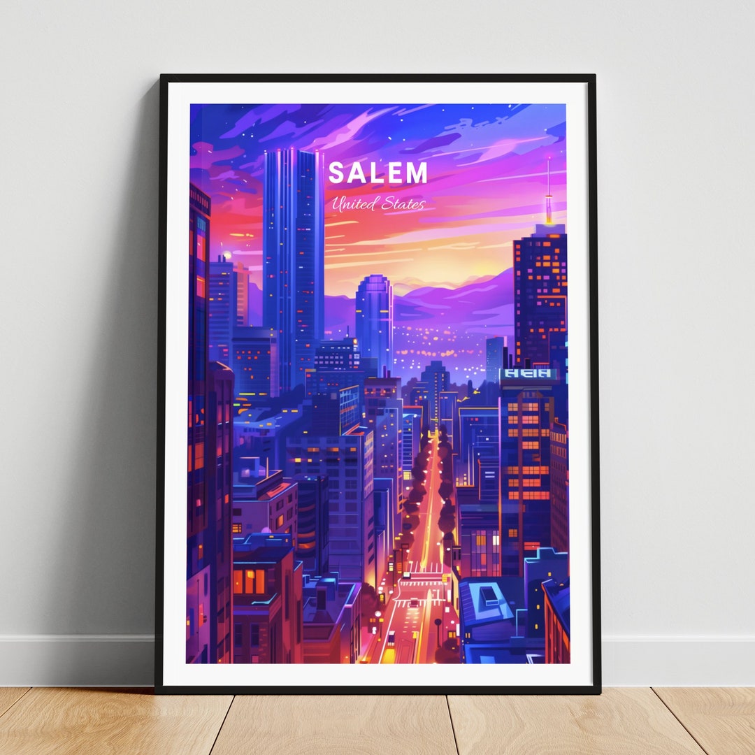 Salem Travel Print - US Travel Poster, Salem Poster, Oregon Poster ...
