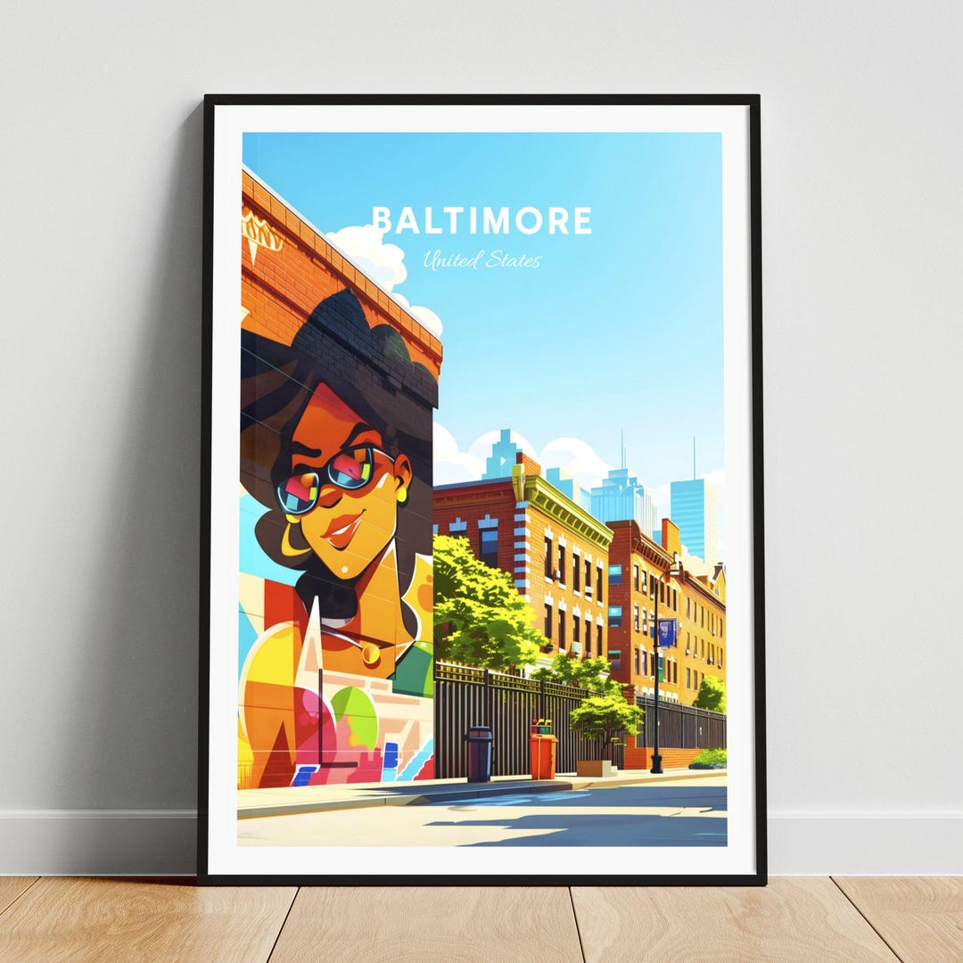 Baltimore Travel Print - US Travel Poster, Baltimore Poster, Baltimore ...