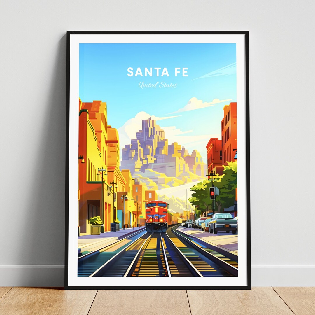 Santa Fe Travel Print - US Travel Poster, Santa Fe Poster, Santa Fe New ...