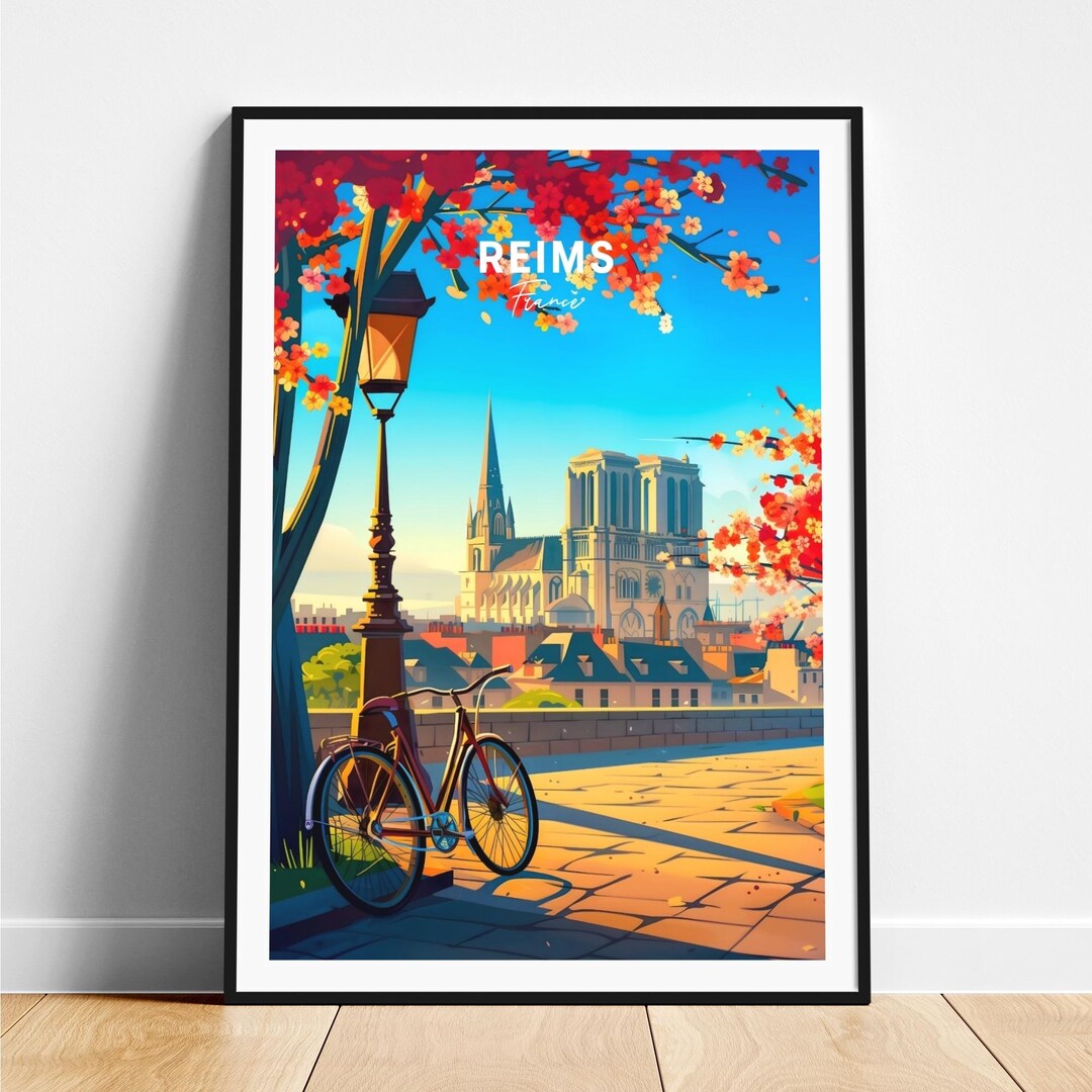 Reims Travel Print - France Travel Poster, Reims Poster, Reims France ...
