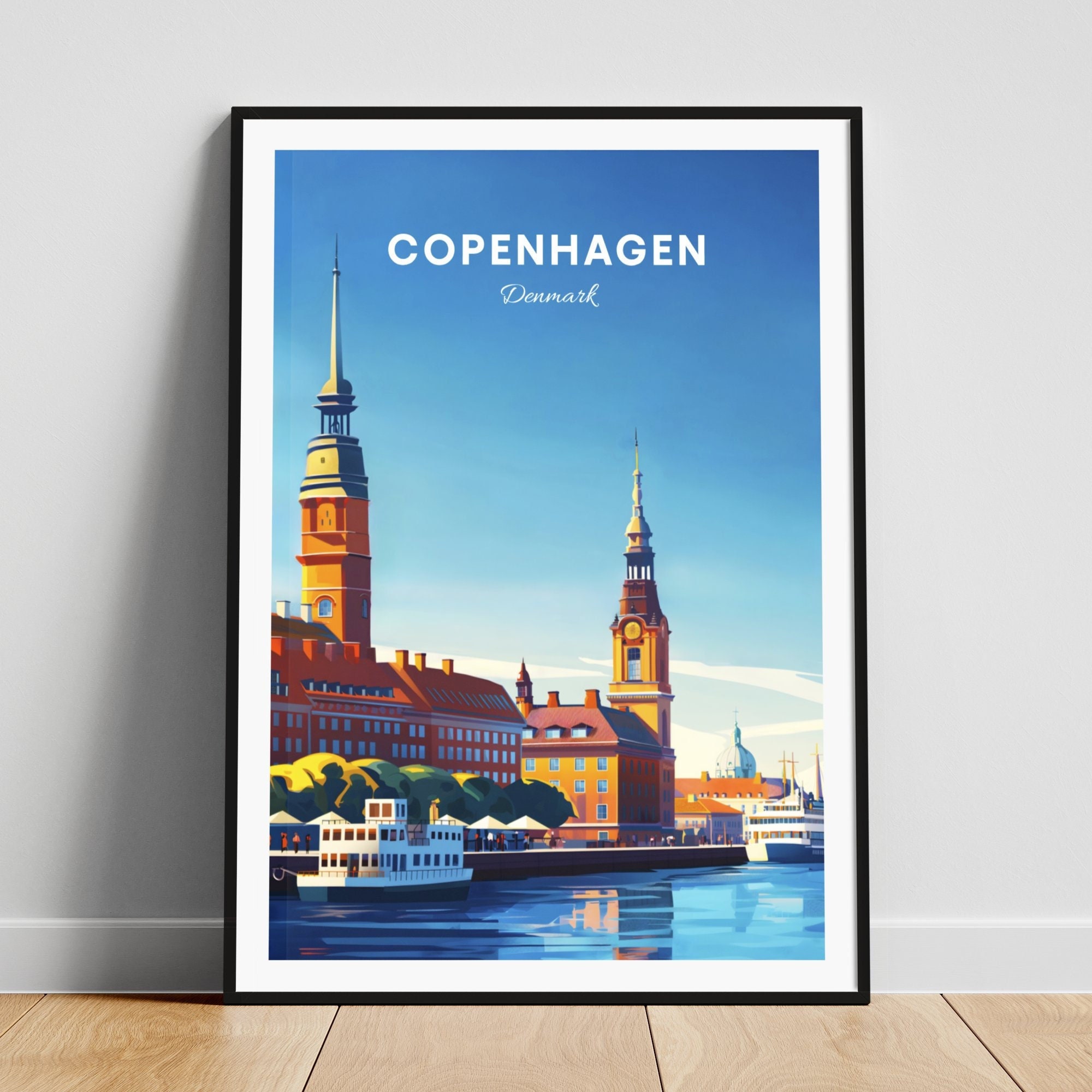 Copenhagen Travel Print Denmark Wall Art, Copenhagen Poster, Denmark ...