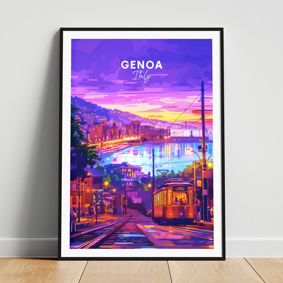 Genoa Travel Print - Italy Travel Poster, Genoa Poster, Genoa Italy ...