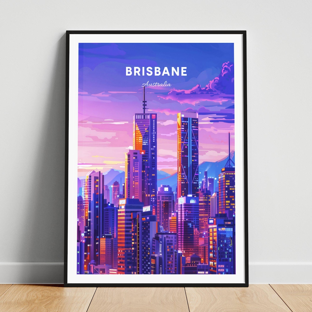 Brisbane Travel Print - Australia Travel Poster, Brisbane Poster ...