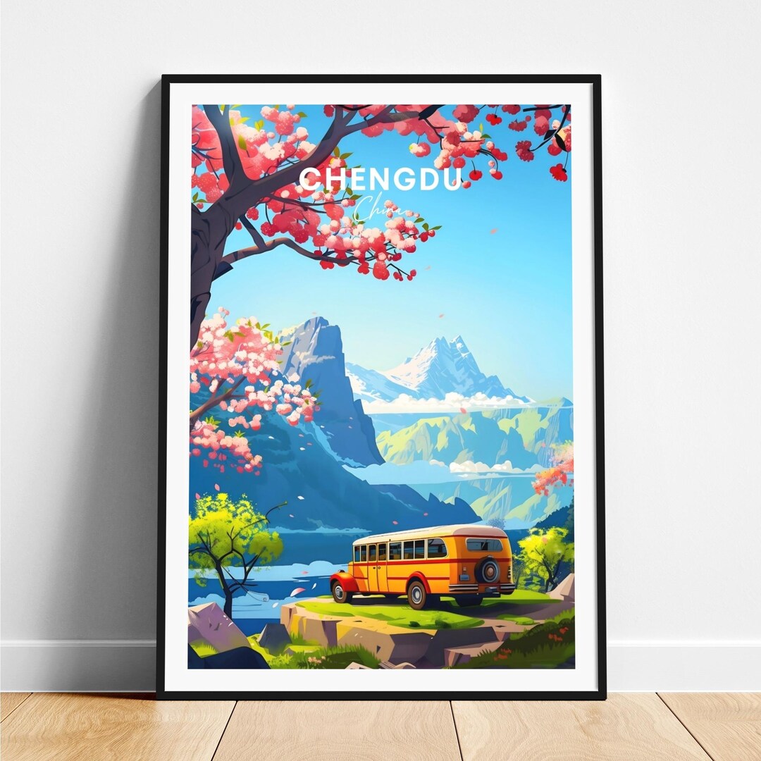 Chengdu Travel Print - China Travel Poster, Chengdu Poster, Chengdu ...