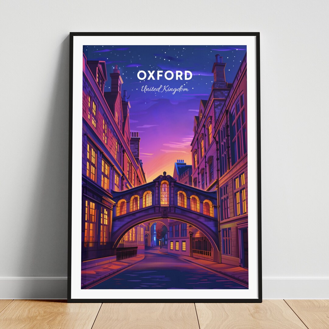 Oxford Travel Print - United Kingdom Wall Art, Bridge of Sighs, Oxford ...