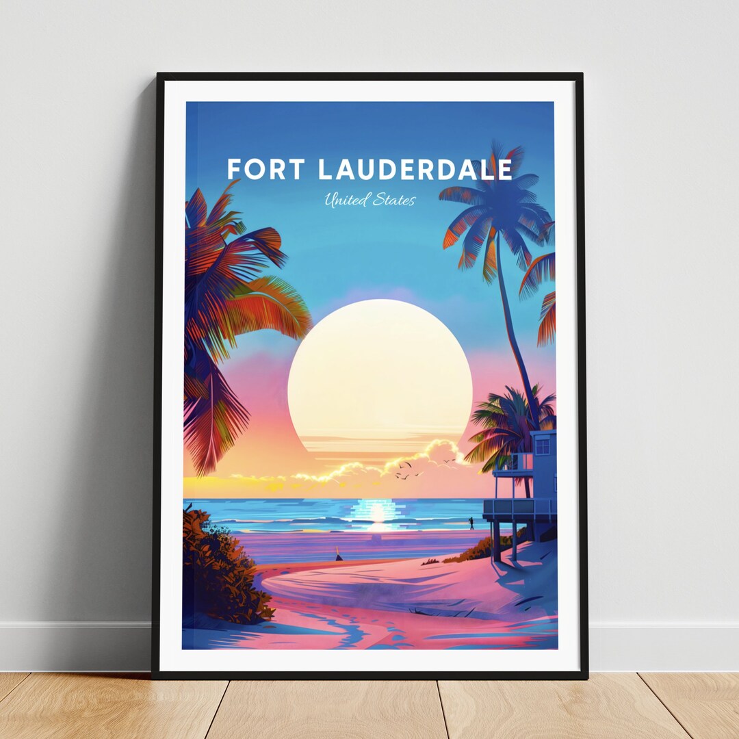 Fort Lauderdale Travel Print - United States Wall Art, Fort Lauderdale ...