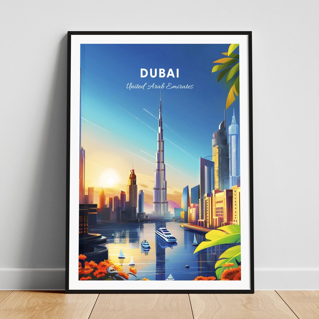 Dubai Travel Print - UAE Wall Art, Dubai Poster, UAE Print ...