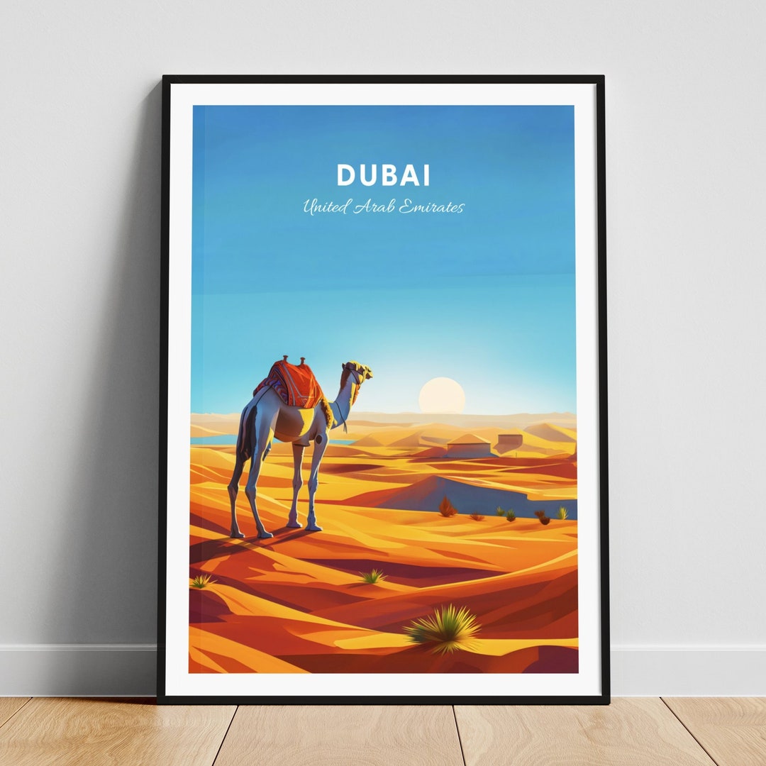 Dubai Travel Print - UAE Wall Art, Dubai Poster, UAE Print ...