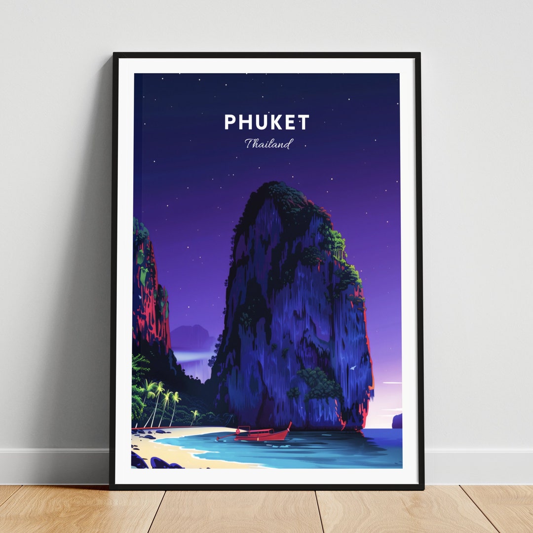 Phuket Travel Print - Thailand Wall Art, Phuket Poster, Phi Phi Islands ...