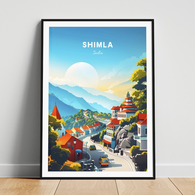 Shimla Travel Print India Wall Art, Shimla Poster, Himachal Poster ...