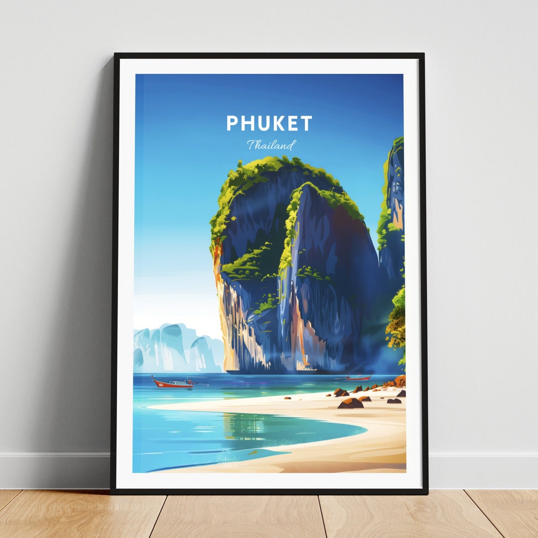 Phuket Travel Print - Thailand Wall Art, Phuket Poster, Phi Phi Islands ...