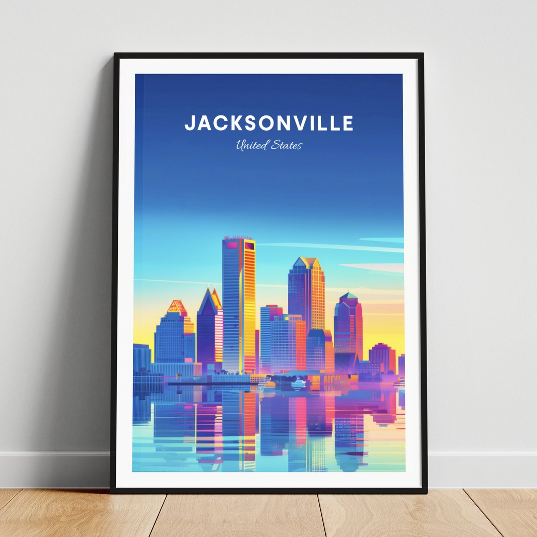 Jacksonville Reisedruck - USA Wandkunst, Jacksonville Poster, Florida ...