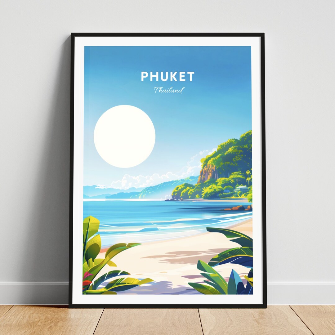 Phuket Travel Print - Thailand Wall Art, Phuket Poster, Surin Beach ...
