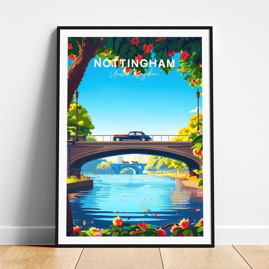 Nottingham Travel Print - United Kingdom Travel Poster, Nottingham ...
