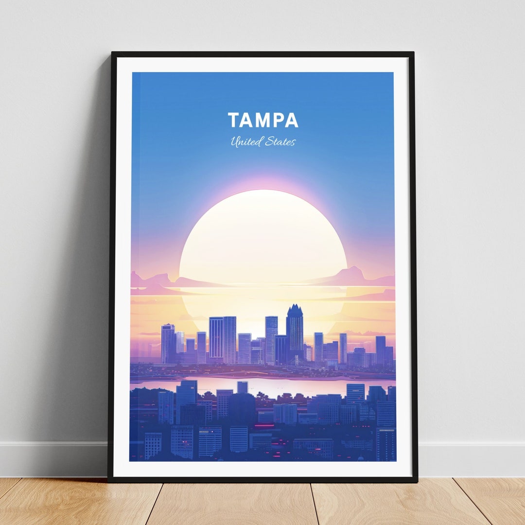 Tampa Travel Print - United States Wall Art, Tampa Poster, Florida ...