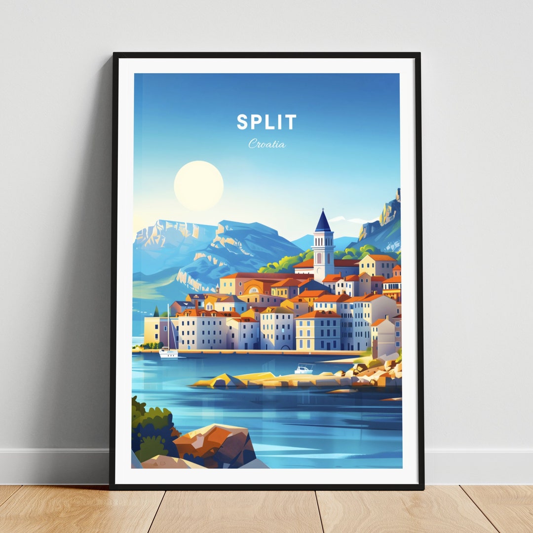 Split Reisedruck - Kroatien Wandkunst, Split Plakat, Dalmatien Plakat ...