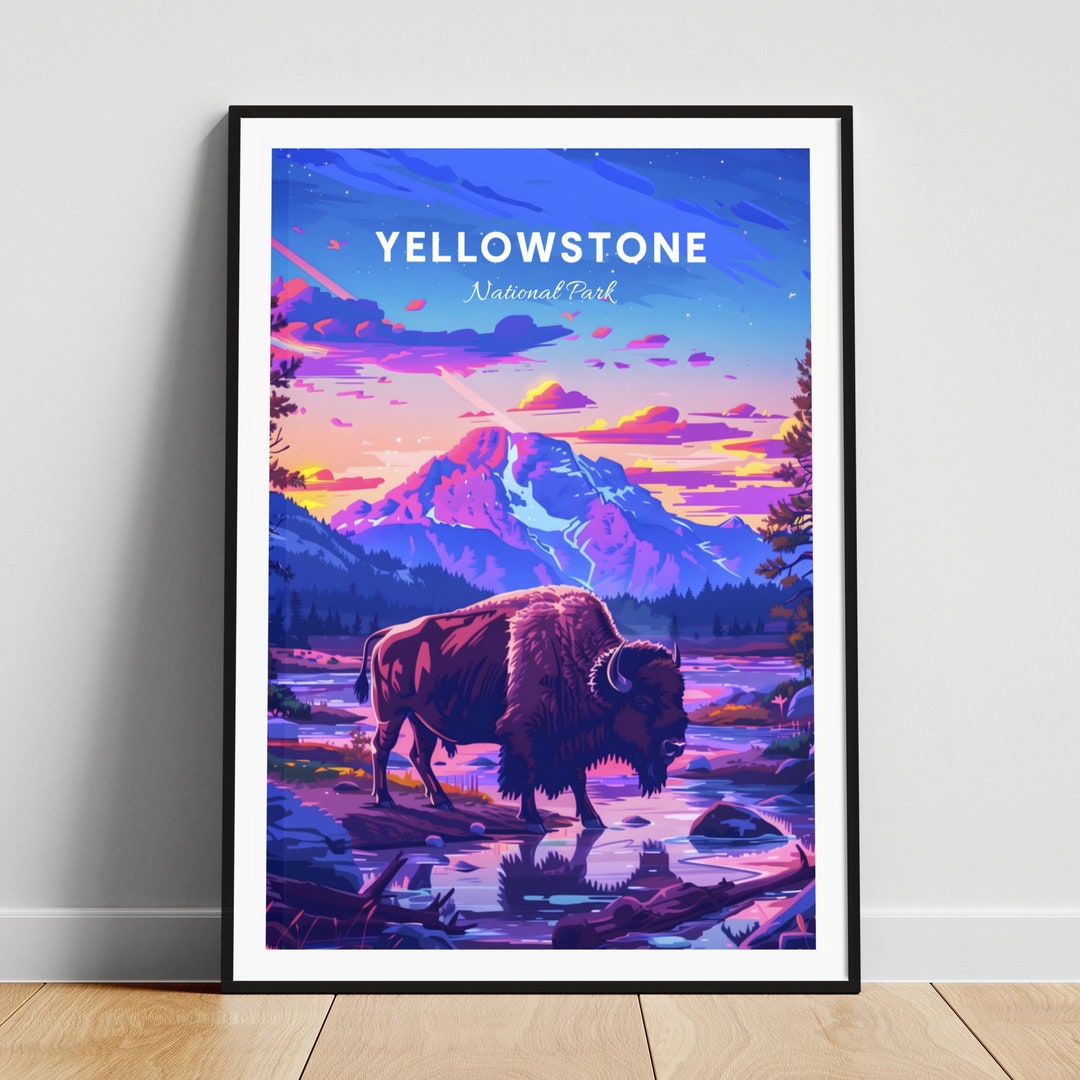 Yellowstone National Park Poster, Yellowstone Poster, YNP Poster ...
