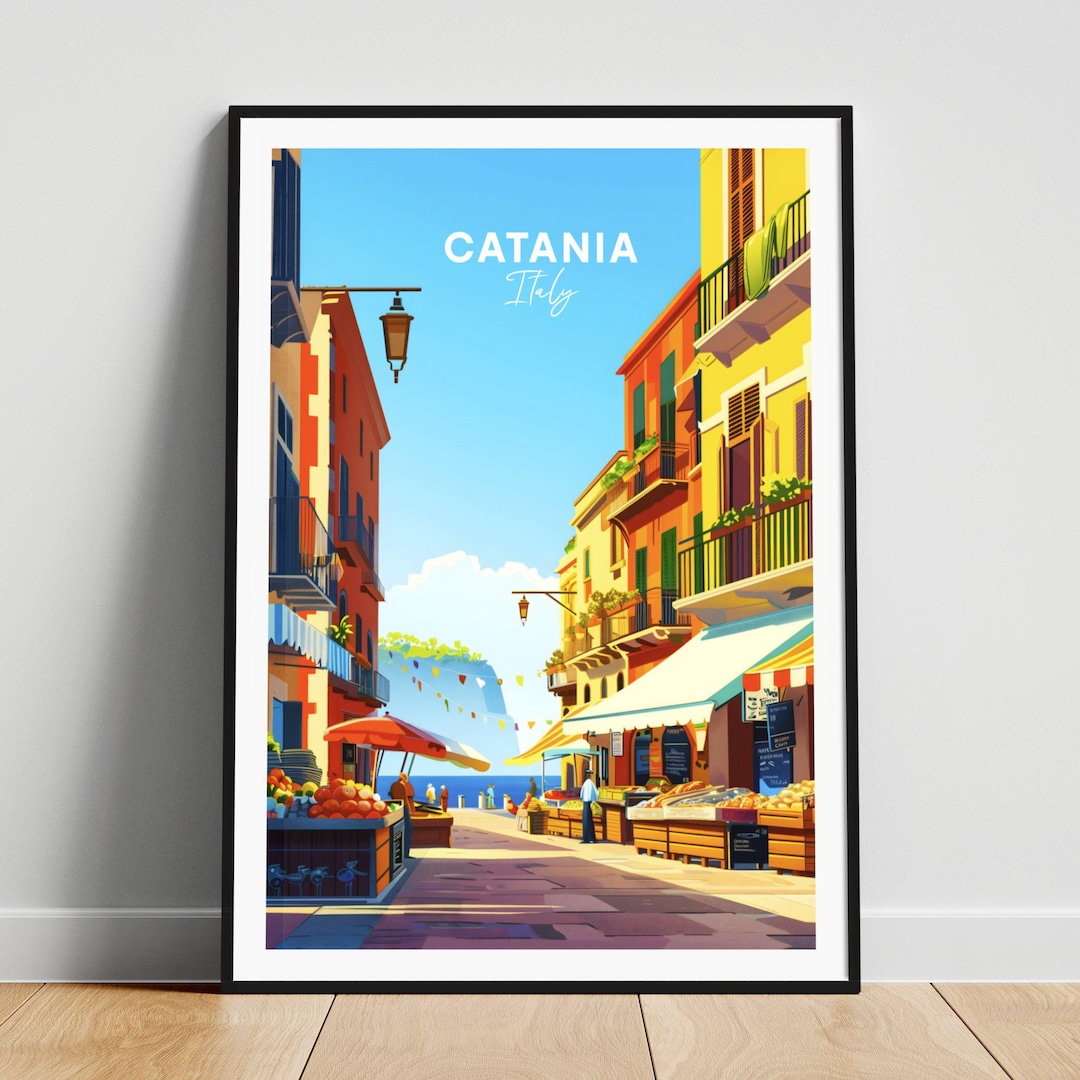 Catania Travel Print - Italy Travel Poster, Catania Poster, Catania ...