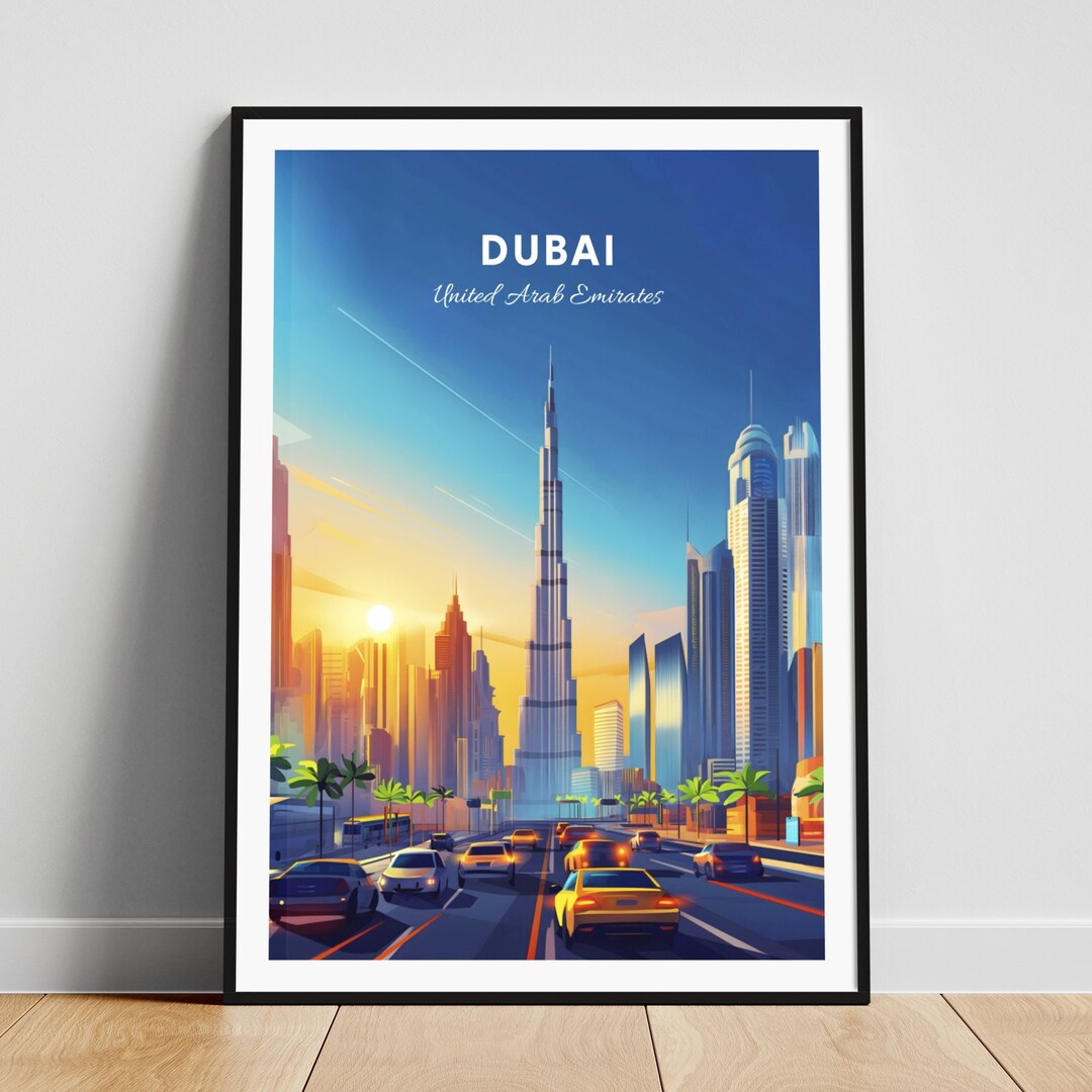 Dubai Travel Print - UAE Wall Art, Dubai Poster, UAE Print ...