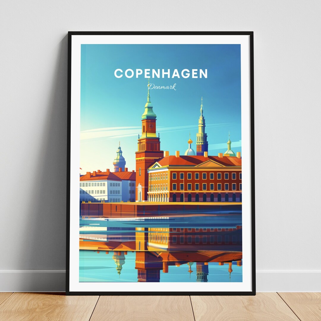 Copenhagen Travel Print - Denmark Wall Art, Copenhagen Poster, Denmark ...
