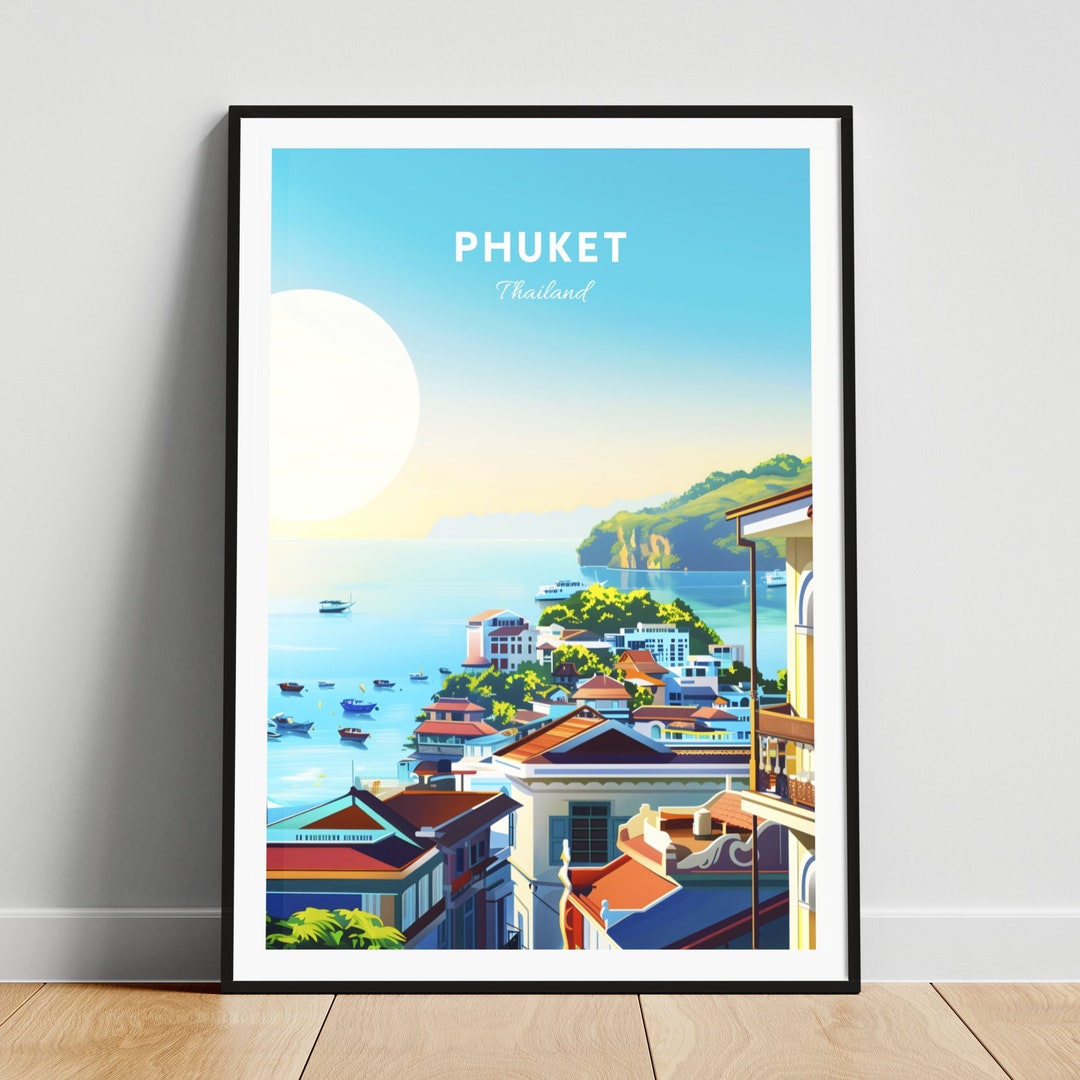 Phuket Travel Print - Thailand Wall Art, Phuket Poster, Phuket Old Town ...