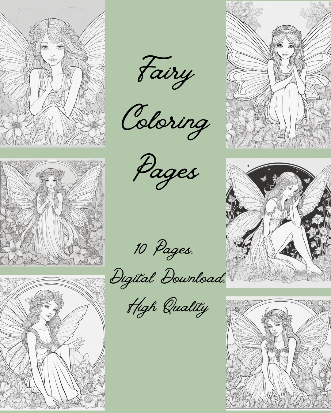 Enchanted Forest Fairy Coloring Pages / 10 PAGES / Digital Download - Etsy