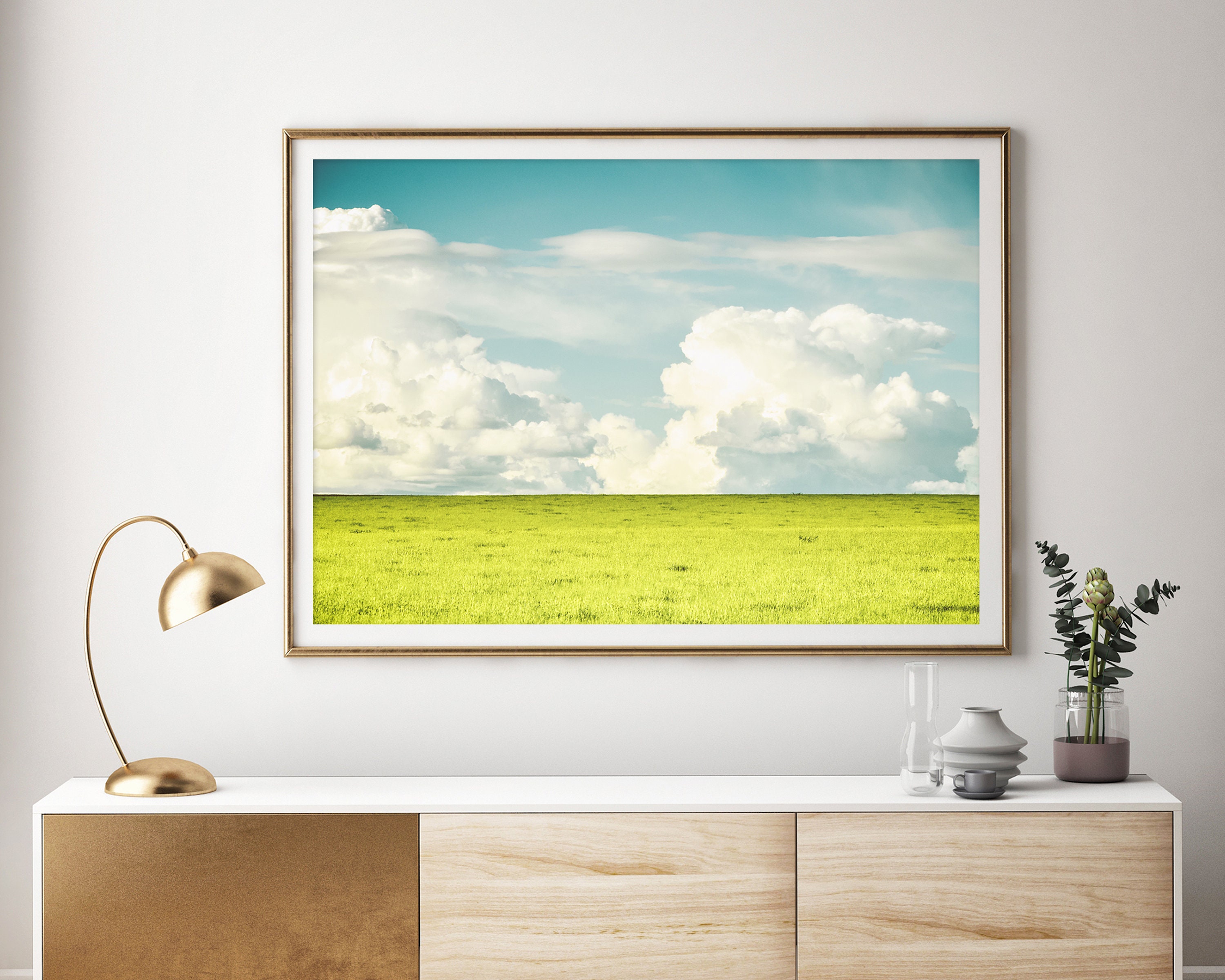 Colorful Countryside Field and Clouds Photography - peaceful nature ...
