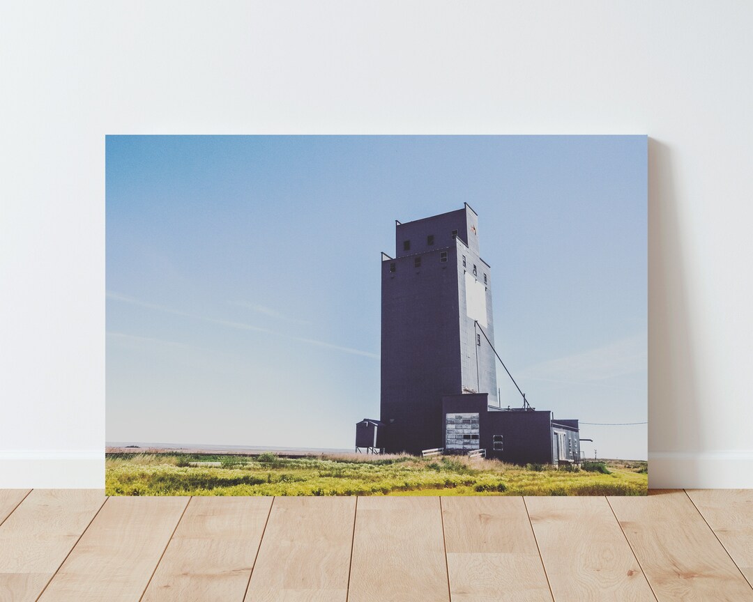 Rustic Grain Elevator and Rural Landscape - Rustic Decor - Farmhouse ...