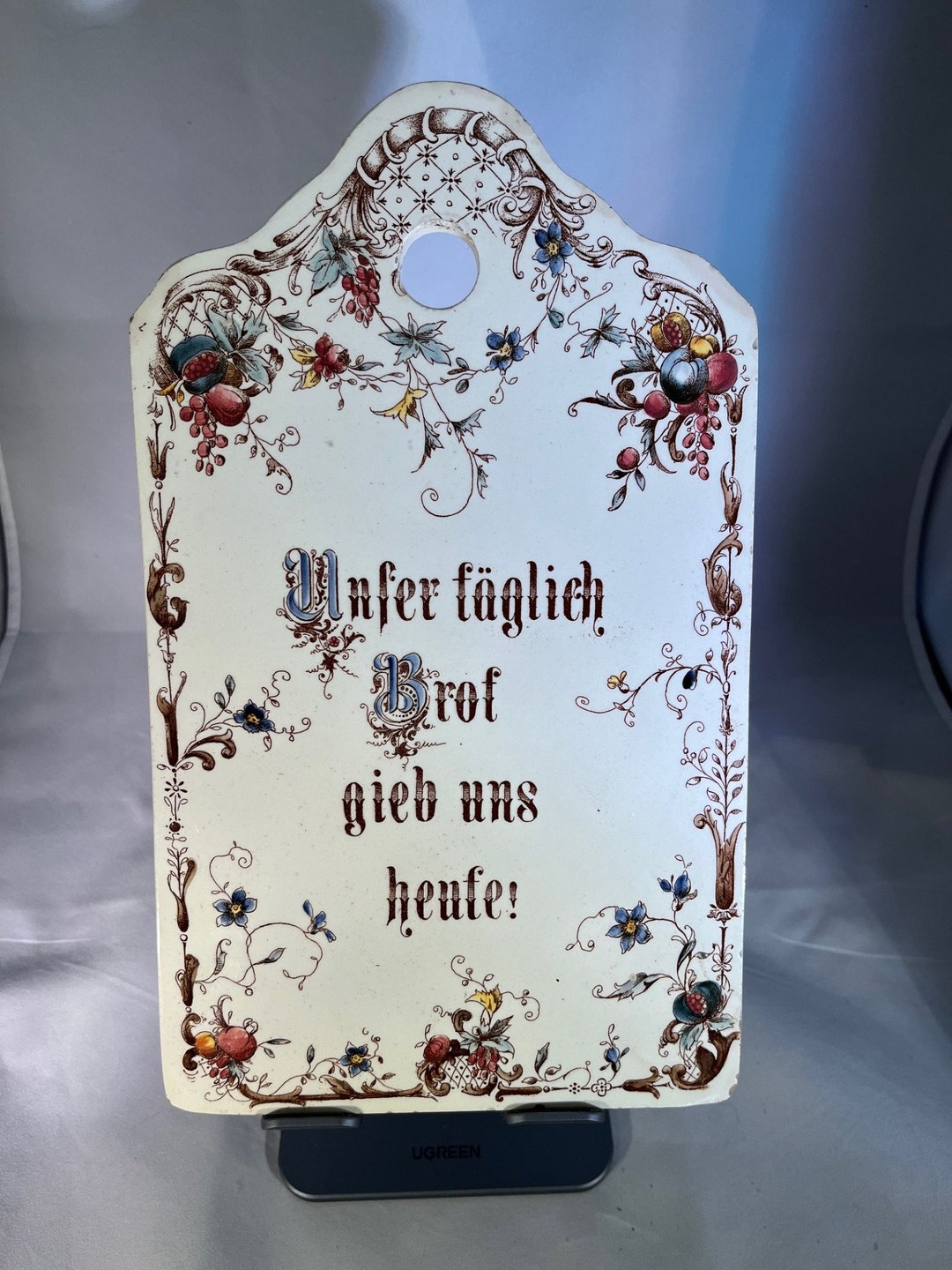 Vintage Porcelain Cutting Board German Cheese Board Old Ceramic Bread ...