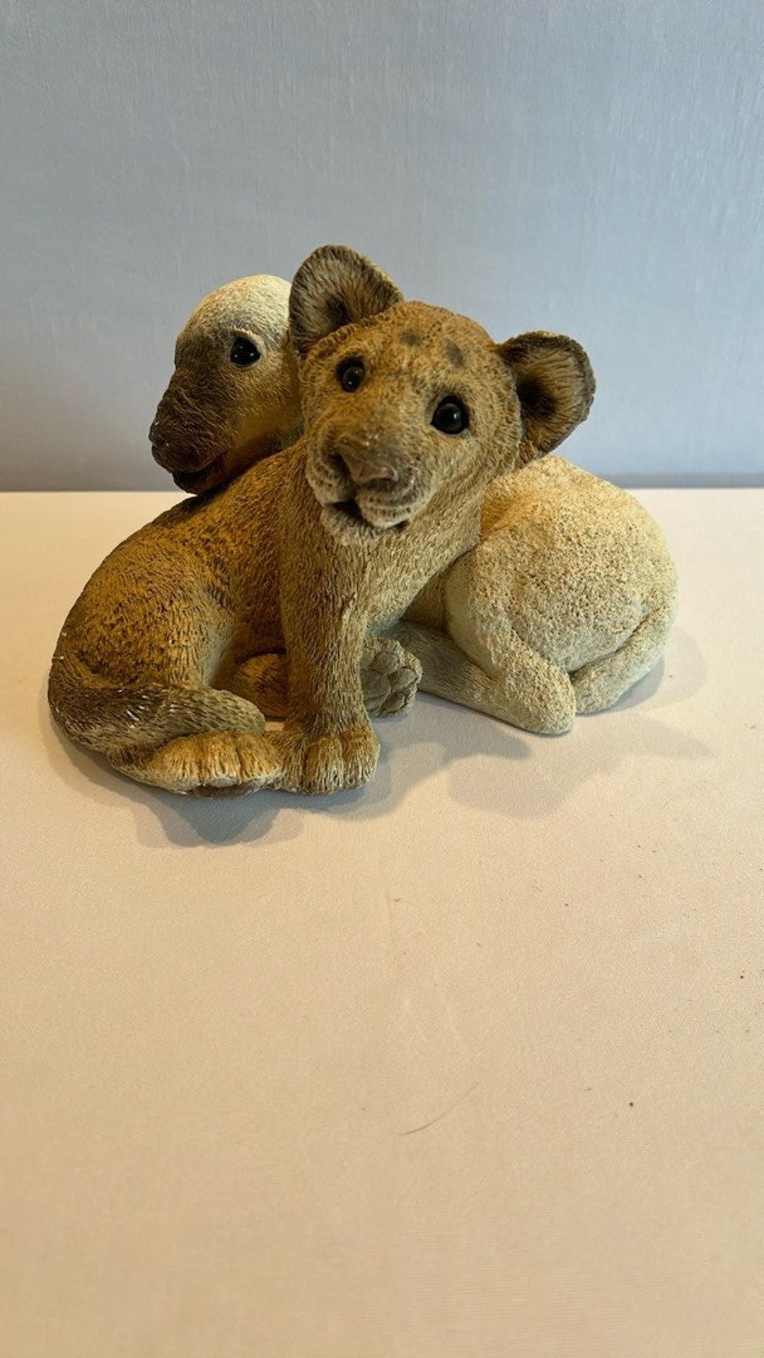 Lion Cub & Lamb Figurine, Lion and Lamb Together Friendship Figurine - Etsy