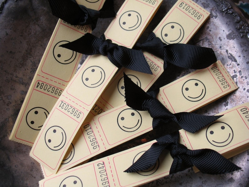 20 Smiley Face Carnival Tickets - Happy Yellow - Etsy