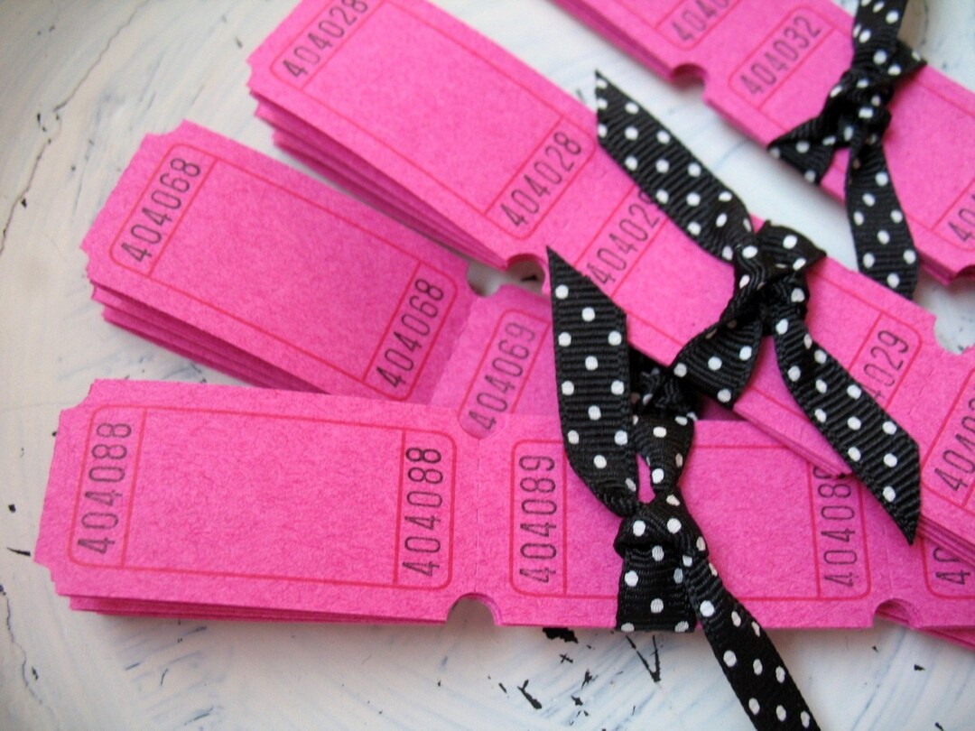 100 Blank Carnival Tickets - Hot Pink - Etsy