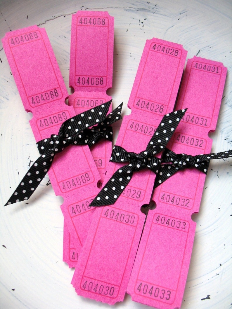 100 Blank Carnival Tickets - Hot Pink - Etsy