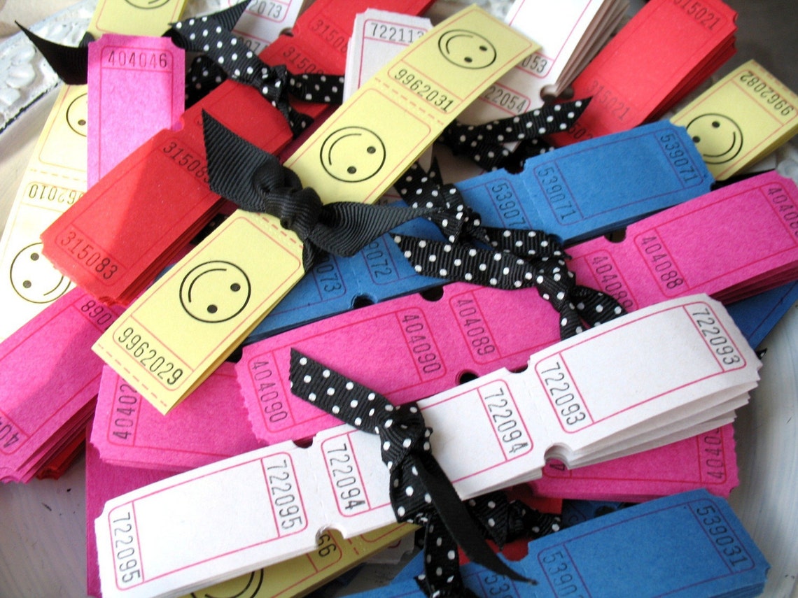 20 Smiley Face Carnival Tickets - Happy Yellow - Etsy
