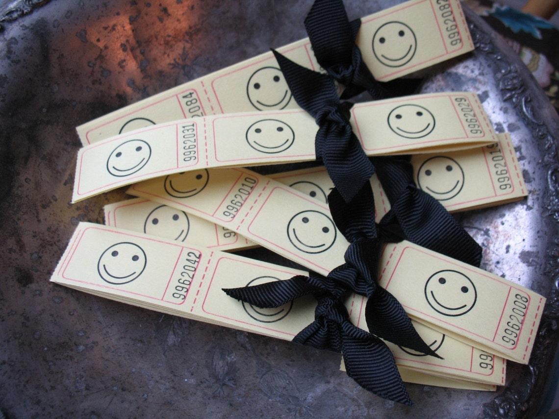 20 Smiley Face Carnival Tickets - Happy Yellow - Etsy