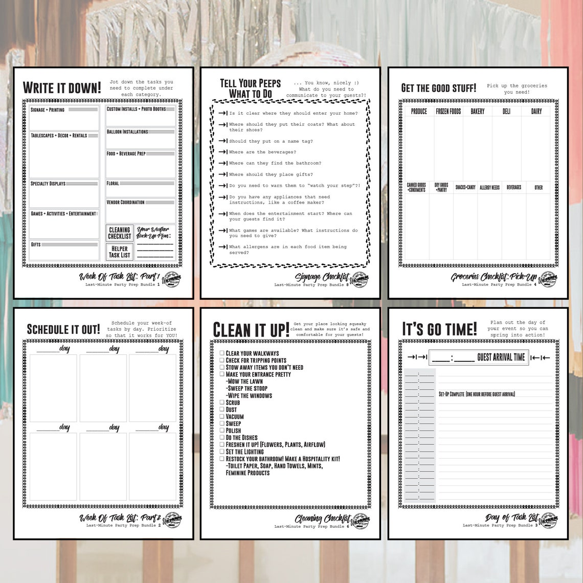 Digital Download Printable Party Planning Event Organizer Calendar ...