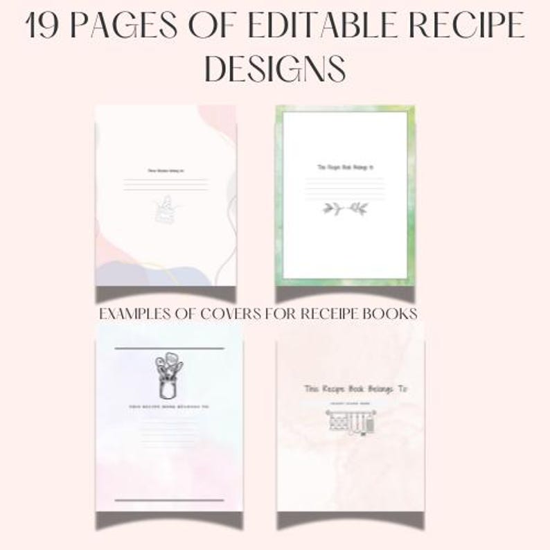 Editable Recipe Book Template Printable Meal Planner & Cookbook Journal Instant Download - Etsy