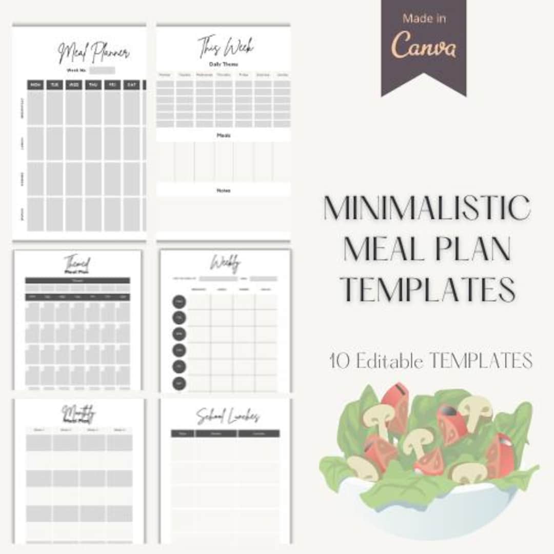 Printable Weekly Meal Planner, 7 Day Menu Planner, Meal Prep Planner ...