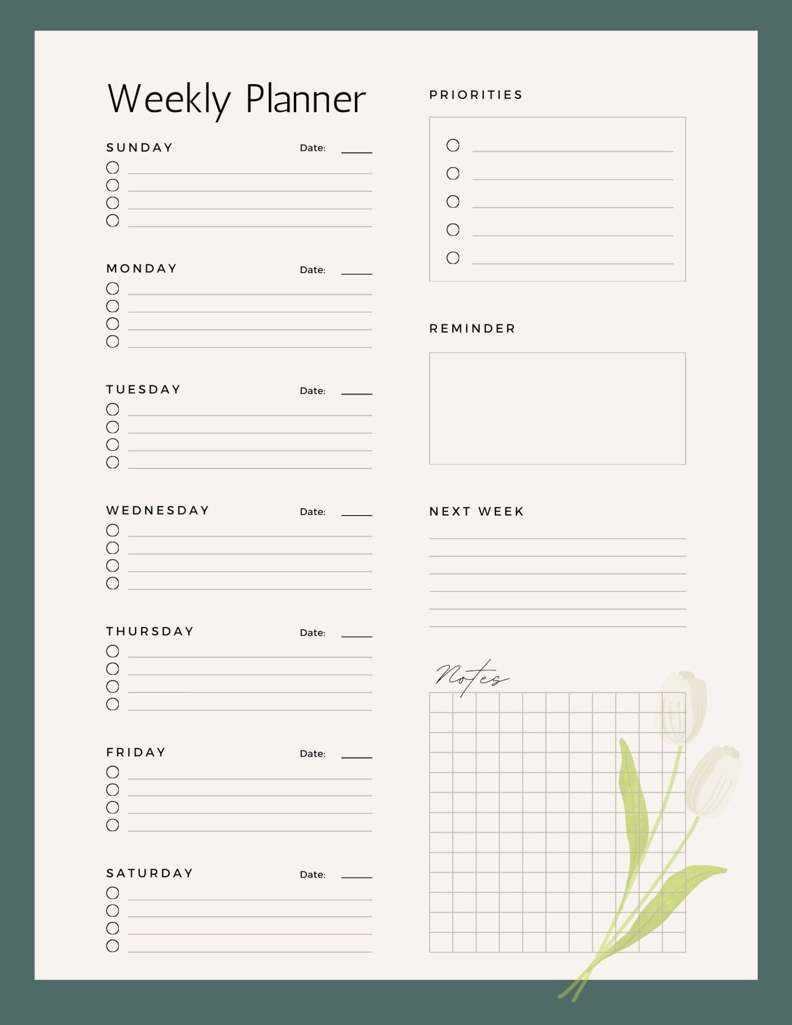 Printable 2025 Floral Planner - Etsy
