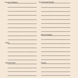 Minimalist Weekly Meal Plan and Grocery List - Etsy