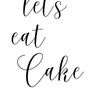 Digital Minimalist Let's Eat Cake Sign - Etsy