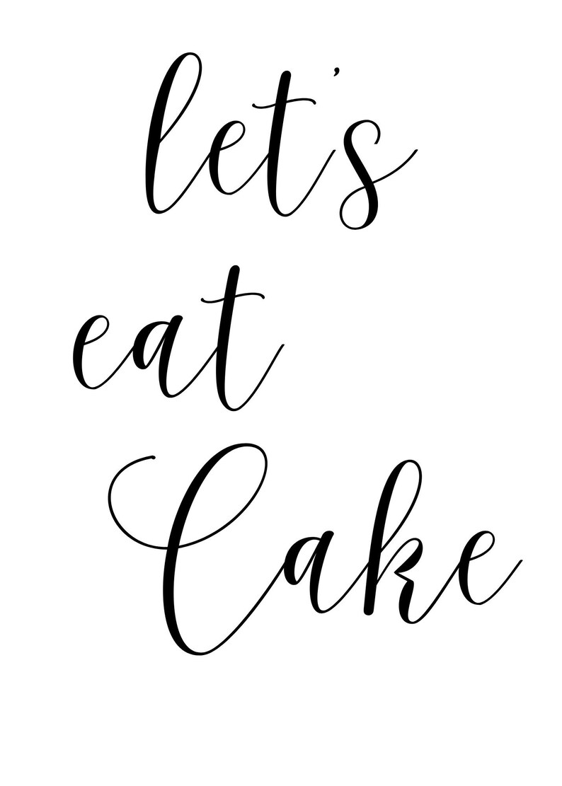 Digital Minimalist Let's Eat Cake Sign - Etsy
